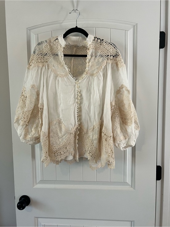 Zimmermann | Tops | Zimmermann Victorianinspired Cream Lace Peasant ...